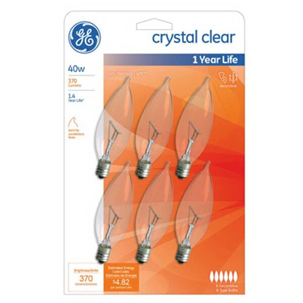 Current GE Lighting 75224 40W Candle Shaped Light Bulb Pack of 5 154567 ...