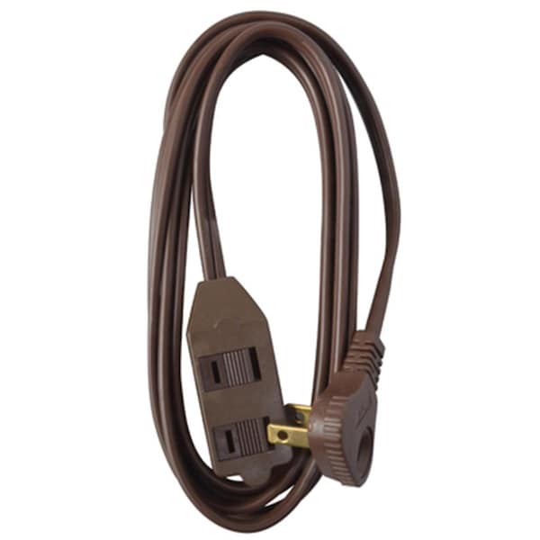 Virtual Extension Cord, 3 Outlets, Brown, Vinyl, 7 ft VI2670418 | Zoro