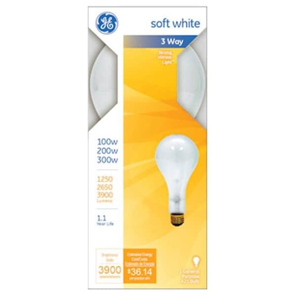 Current GE Lighting 41459 100; 200 & 300W 3 Way Soft White Light Bulb ...