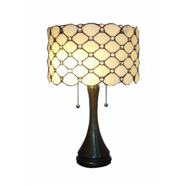 Warehouse Of Tiffany Stylish Jeweled Bronze Table Lamp TF7048TL | Zoro