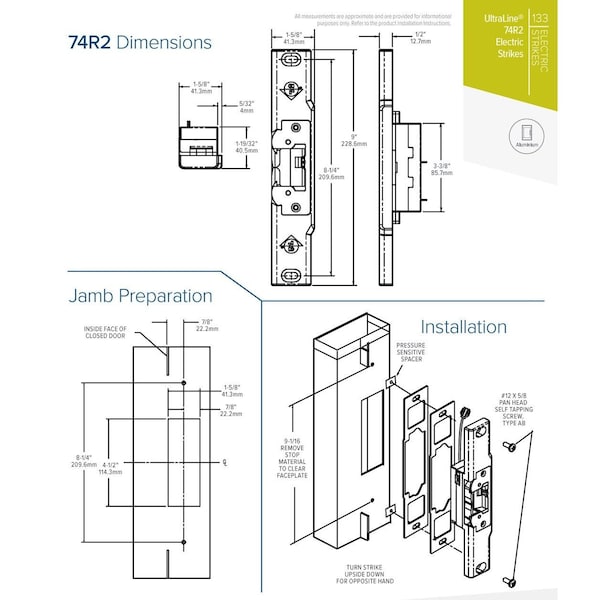 Adams Rite Adams Rite 7400 Series Electric Strike, 12, 16, 24 VAC/DC ...
