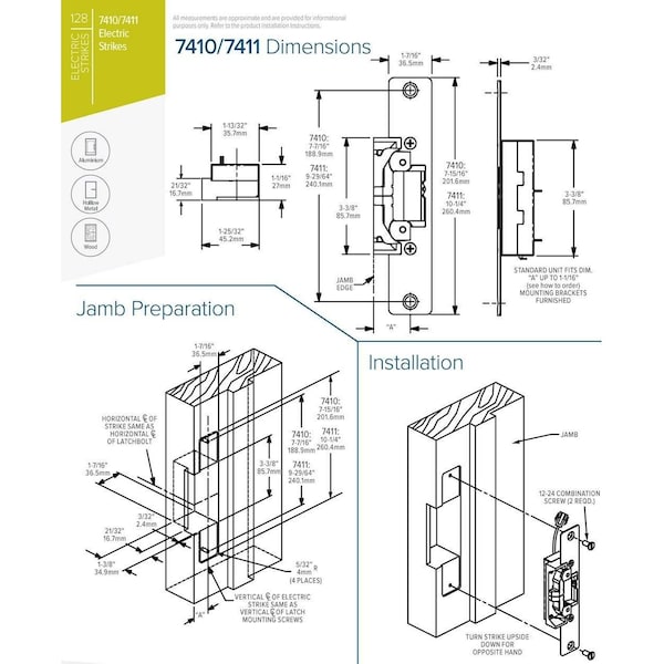 Adams Rite Adams Rite 7400 Series Electric Strike, 12, 16, 24 VAC/DC ...
