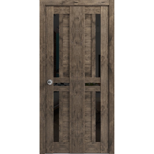 Sartodoors Solid French Door 32 x 80in, Cognac Oak W/ Frosted Glass ...