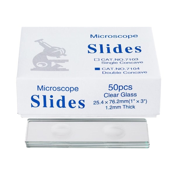 Amscope Double Depression Concave Microscope Slides 50PK BS-2C50 | Zoro
