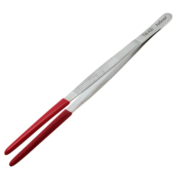 Amscope 8 in. Plastic Coated Tip College Forceps TW-430-25PK | Zoro