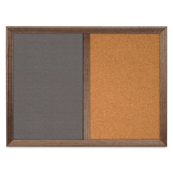 United Visual Products Enclosed Corkboard, 1 Door, 72"x36", 4" Fra ...