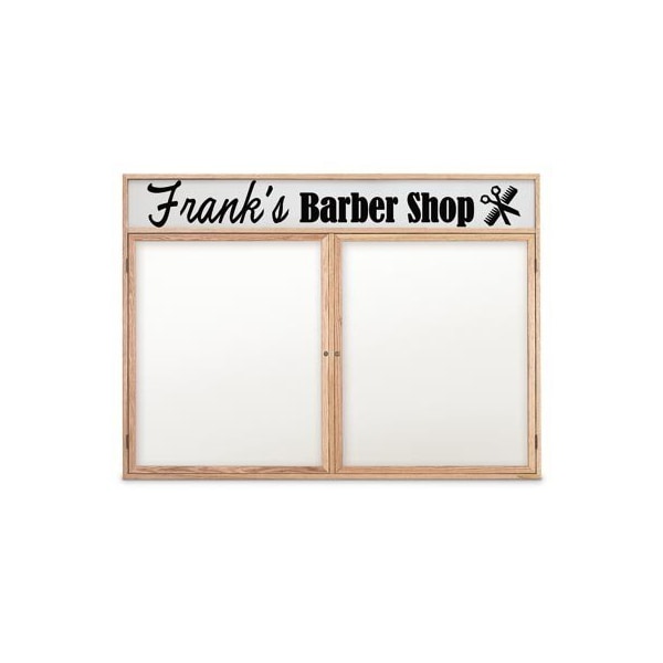 United Visual Products 48"x36" 2-Door Enclosed Wet/Dry Erase, Header ...
