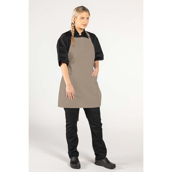 Uncommon Threads 2-Patch-Pocket Bib Apron Khaki 3016-2200 | Zoro
