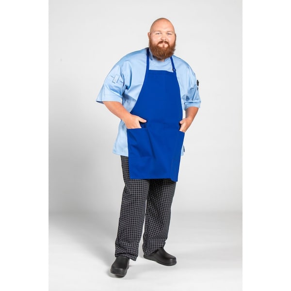 Uncommon Threads 2-Patch-Pocket Bib Apron Royal 3016-2000 | Zoro