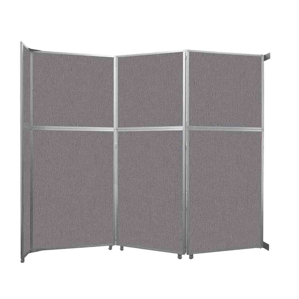 Versare Operable Wall Folding Room Divider 11'9" x 10'3/4" Slate Fabric ...