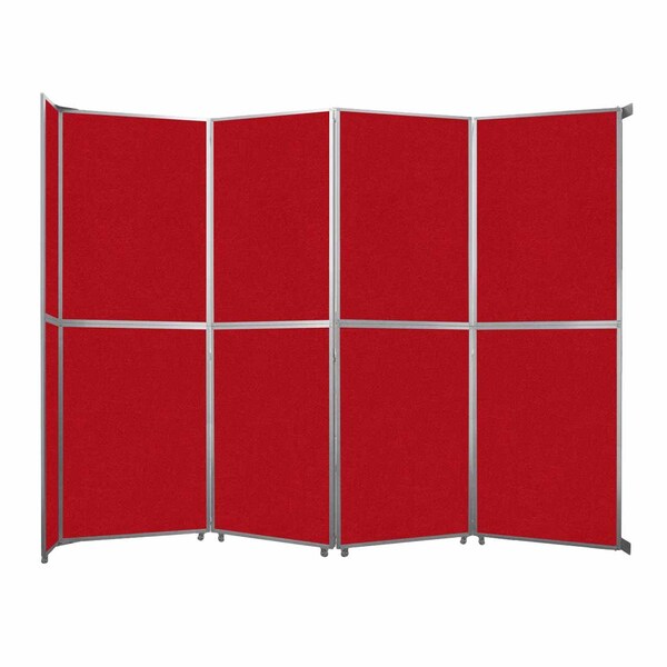 Versare Operable Wall Folding Room Divider 15'7" x 12'3" Red Fabric ...