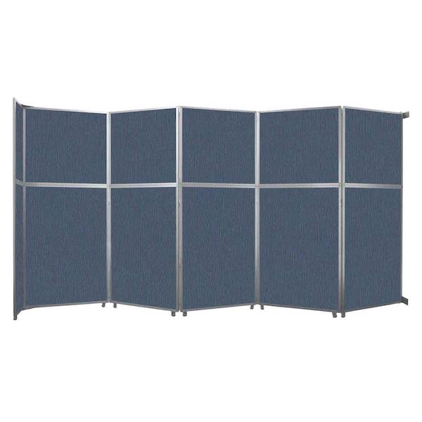 Versare Operable Wall Folding Room Divider 19'6" x 10'3/4" Ocean Fabric ...
