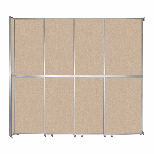 Versare Operable Wall Sliding Room Divider 12'8" x 12'3" Beige Fabric ...