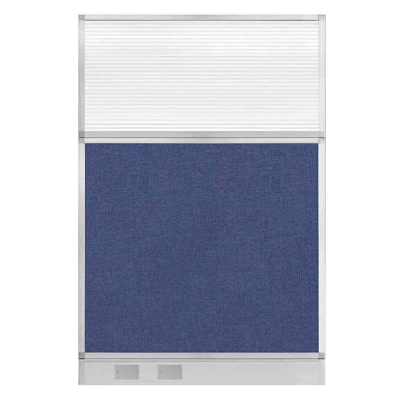 Versare Hush Panel Cubicle Partition 4' x 6' W/ Window Cerulean Fabric ...