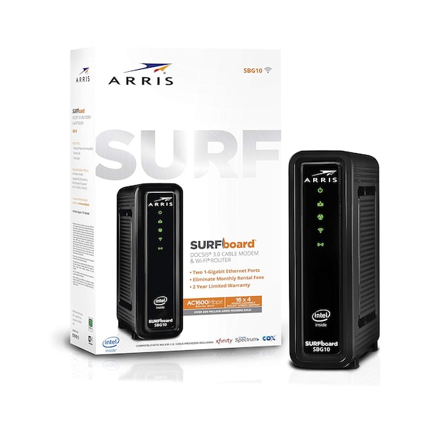 Arris SURFboard SBG10 DOCSIS 3.0 Cable Modem & AC Wi-Fi Router 1000884 ...