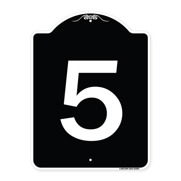 Signmission Sign with Number 5 Heavy-Gauge Aluminum Architectural Sign ...