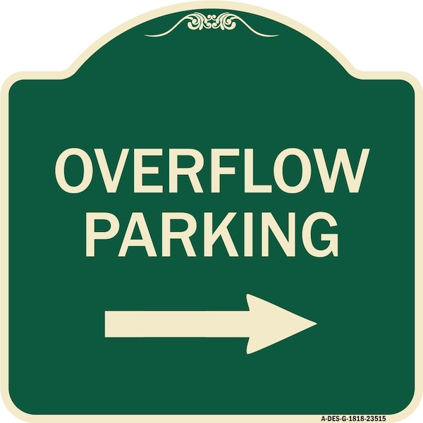 Signmission Overflow Parking with Right Arrow Heavy-Gauge Aluminum ...