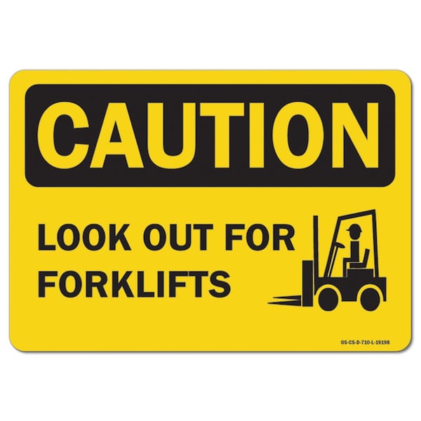 Signmission OSHA Caution, 12" Height, Rigid Plastic, 18" x 12 ...