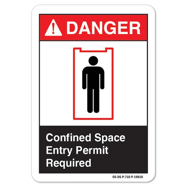 Signmission ANSI Danger Sign, Confined Space Entry Permit Required ...