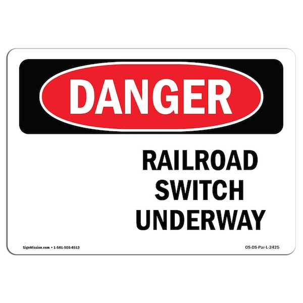 Signmission Safety Sign, OSHA Danger, 7" Height, Rigid Plastic ...