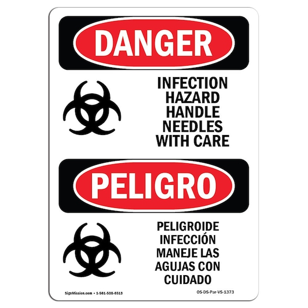 Signmission Safety Sign, OSHA, 10" Height, Rigid Plastic, Infection ...