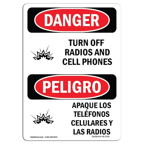 Signmission Safety Sign, OSHA Danger, 18" Height, Aluminum, Turn Off ...