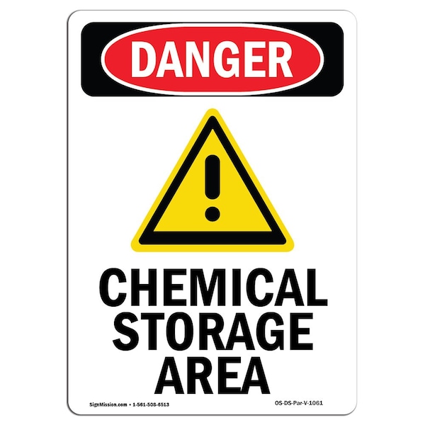 Signmission Safety Sign, OSHA Danger, 24" Height, Aluminum, Chemical ...