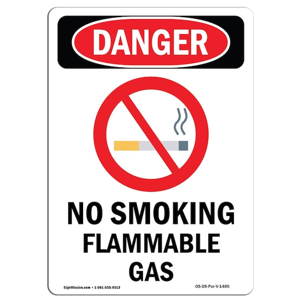 Signmission Safety Sign, OSHA Danger, 24" Height, Aluminum, No Smoking ...