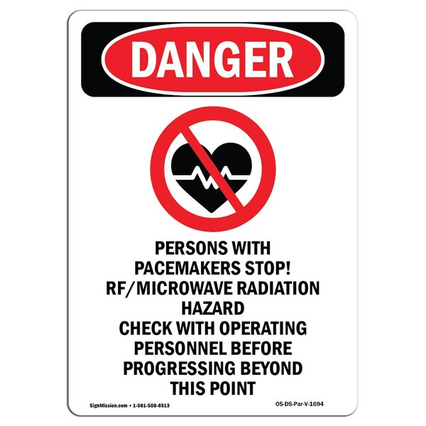 Signmission Safety Sign, OSHA Danger, 24" Height, Aluminum, Persons ...