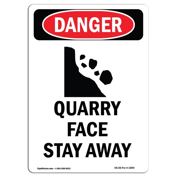 Signmission Safety Sign, OSHA Danger, 18" Height, Rigid Plastic ...