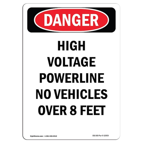 Signmission Safety Sign, OSHA Danger, 24" Height, High Voltage ...