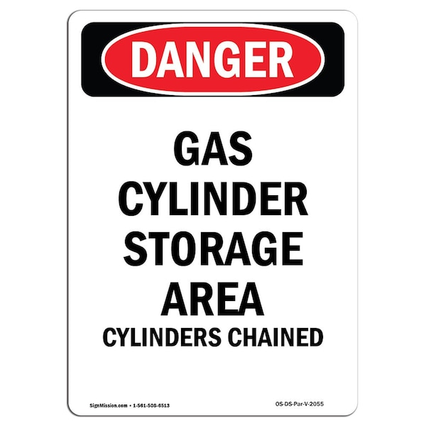 Signmission Safety Sign, OSHA Danger, 10" Height, Aluminum, Gas ...