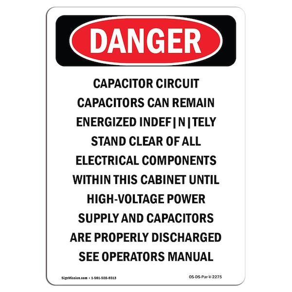 Signmission Safety Sign, OSHA Danger, 24" Height, Rigid Plastic ...