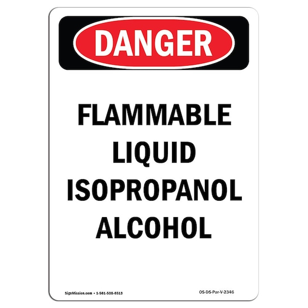 Signmission Safety Sign, OSHA Danger, 5" Height, Flammable Liquid ...