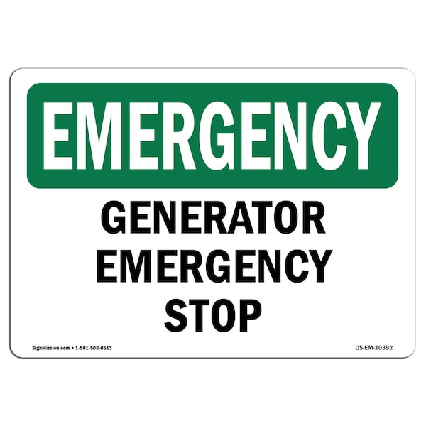 Signmission Safety Sign, OSHA EMERGENCY, 7" Height, Rigid Plastic ...