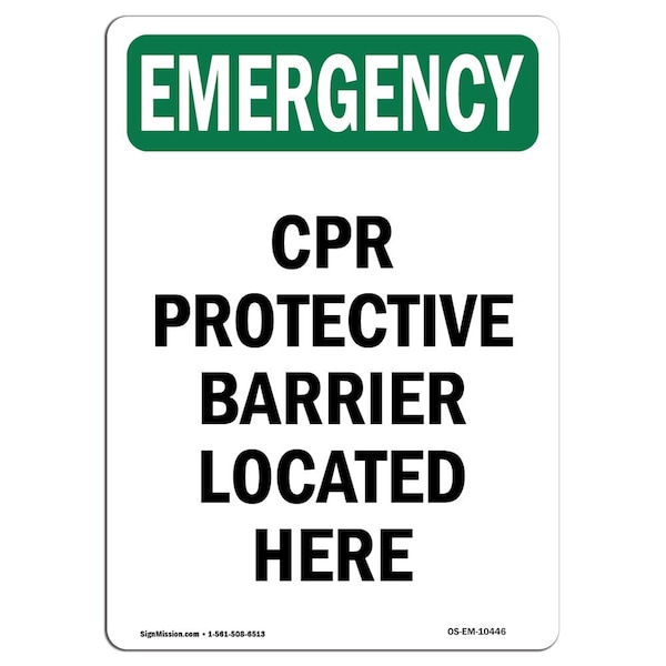 Signmission Safety Sign, OSHA EMERGENCY, 24" Height, Aluminum, CPR ...