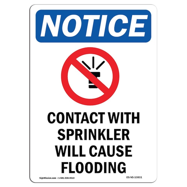 Signmission Safety Sign, OSHA Notice, 14" Height, Contact With ...