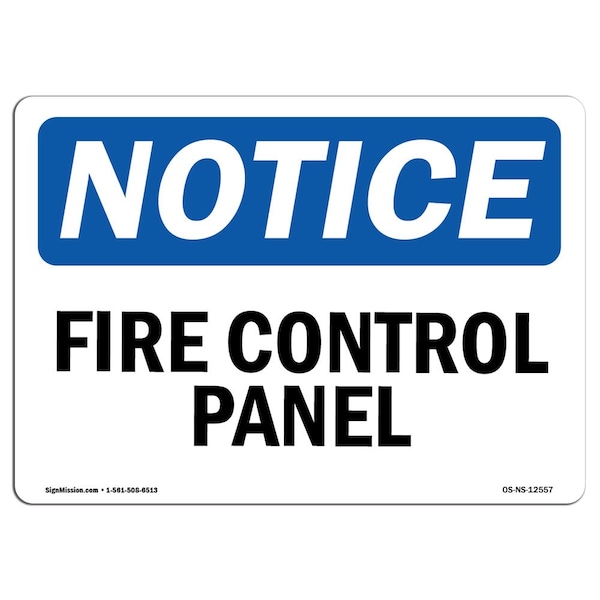 Signmission OSHA Sign, Fire Control Panel, 10in X 7in Decal, 7" W, 10 ...