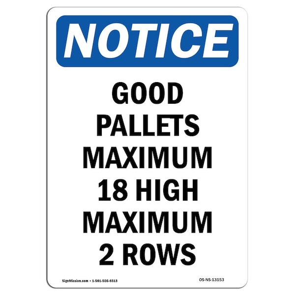 Signmission Safety Sign, OSHA Notice, 10" Height, Aluminum, Good ...