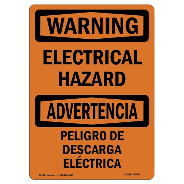 Signmission Safety Sign, OSHA WARNING, 12" Height, 18" Width, Aluminum ...