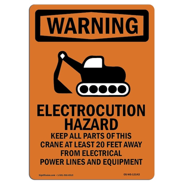 Signmission Safety Sign, OSHA WARNING, 7" Height, Electrocution Hazard ...