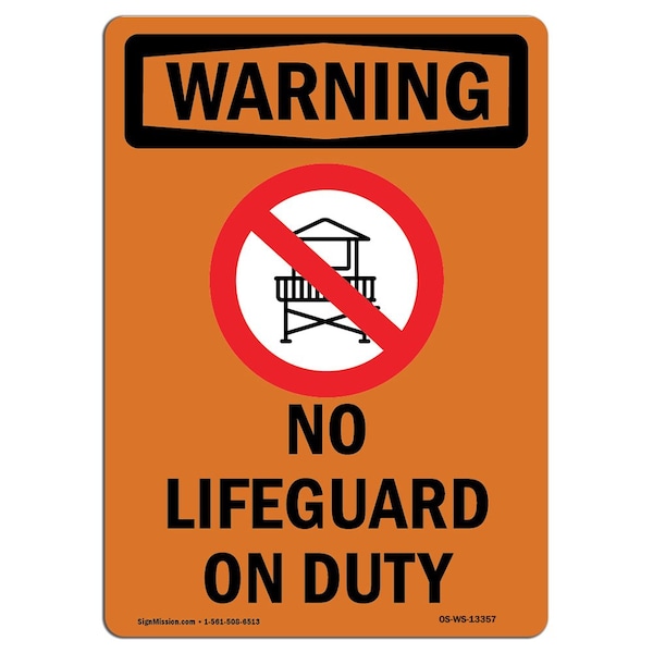 Signmission Safety Sign, OSHA WARNING, 14" Height, Aluminum, No ...