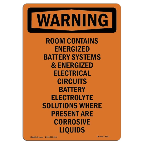 Signmission Safety Sign, OSHA WARNING, 10" Height, Aluminum, Room ...