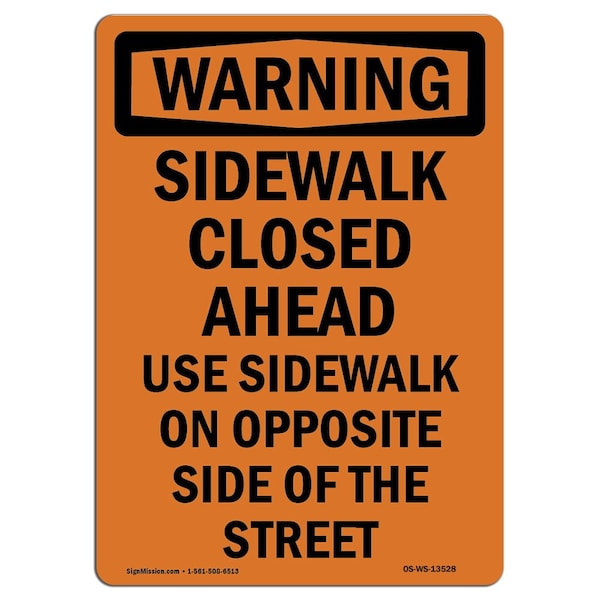 Signmission Safety Sign, OSHA WARNING, 10" Height, Rigid Plastic ...