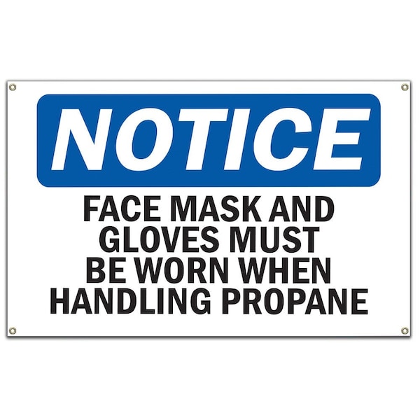Signmission OSHA Notice Sign, Face Mask And Gloves Must Be Worn When ...