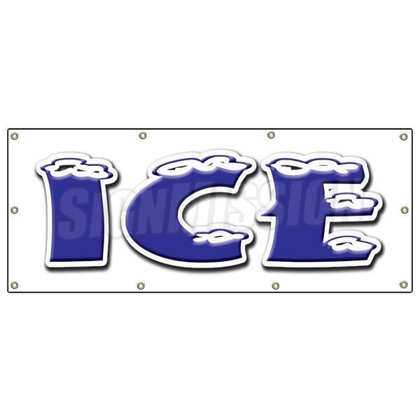 Signmission ICE BANNER SIGN cold store machine sign chest bag B-96 ICE ...