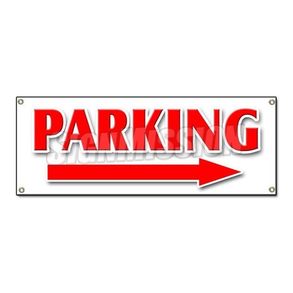 Signmission PARKING RIGHT ARROW BANNER SIGN parking lot garage valet ...