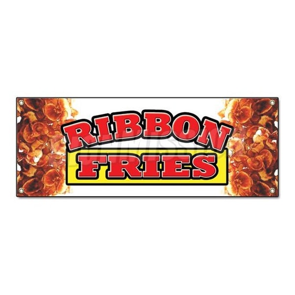 Signmission RIBBON FRIES BANNER SIGN hot chips french signs fresh frys ...