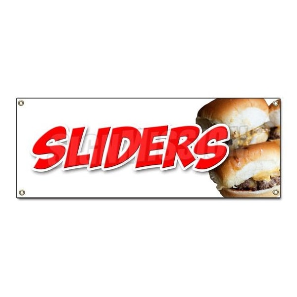 Signmission SLIDERSMINI BURGERS BANNER SIGN charcoal grilled beef ...