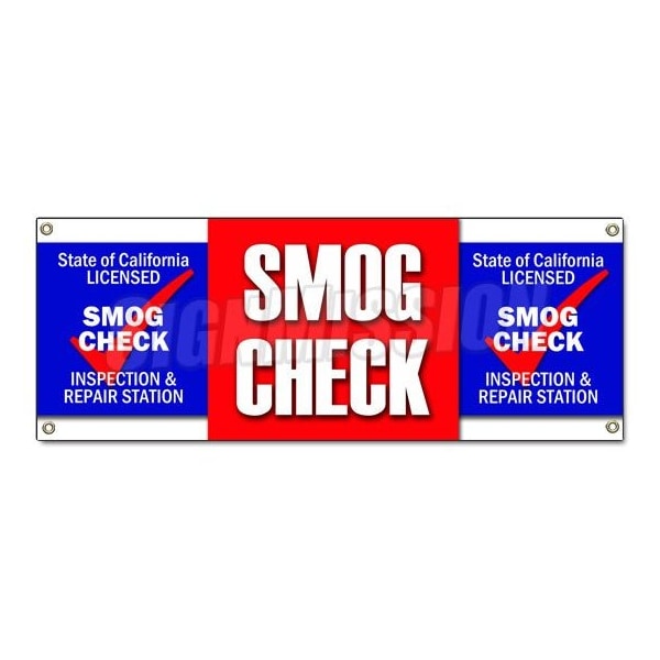 Signmission SMOG CHECK BANNER SIGN auto automotive pollution car ...